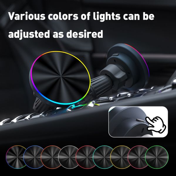Quality Powerful Magsafe Charger For Car RGB Lighting Display Compact Lightweight for sale
