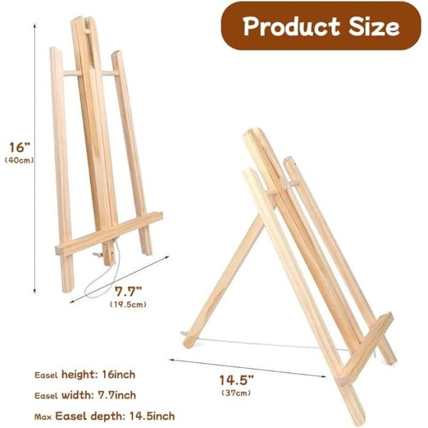 Quality Adjustable Desktop Wooden Display Easel Triangular Portable Easel Stand For Art for sale