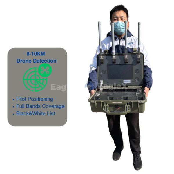 Quality 8-10KM FPV UAV Drone Detection Range Handheld Drone Detector With Real-Time for sale