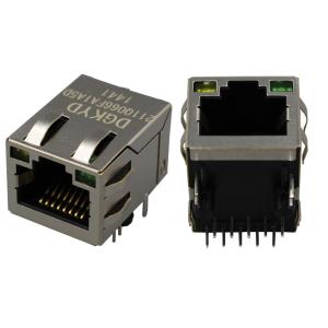 Quality DGKYD211Q066FA1A5 1000M industrial rj45 connector with led , 1 Port for sale