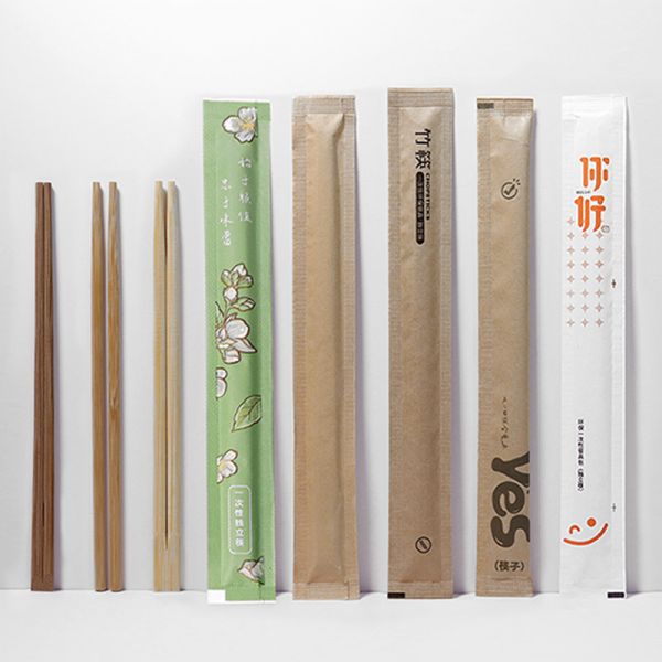 Quality Giveaways Custom Print Logo Pouch Disposable Bamboo Chopsticks CLASSIC Design for sale