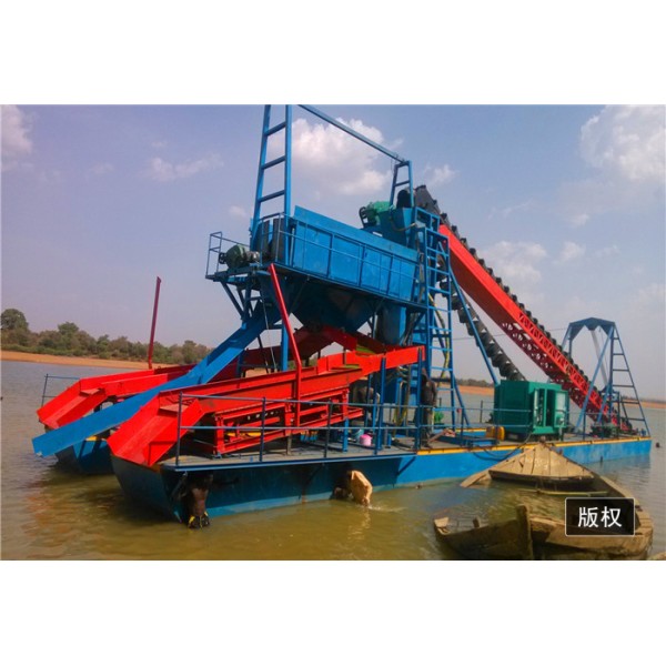 Quality Gravity Separation 60CBM/H Bucket Chain Dredger Gold Dredging Boat for sale