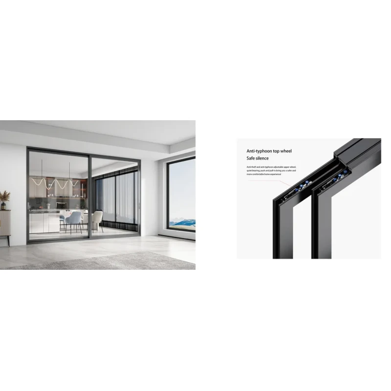 Custom Panorama Aluminium Sliding Door Extremely Narrow Thin Sitting Room Balcony Office Partition Door