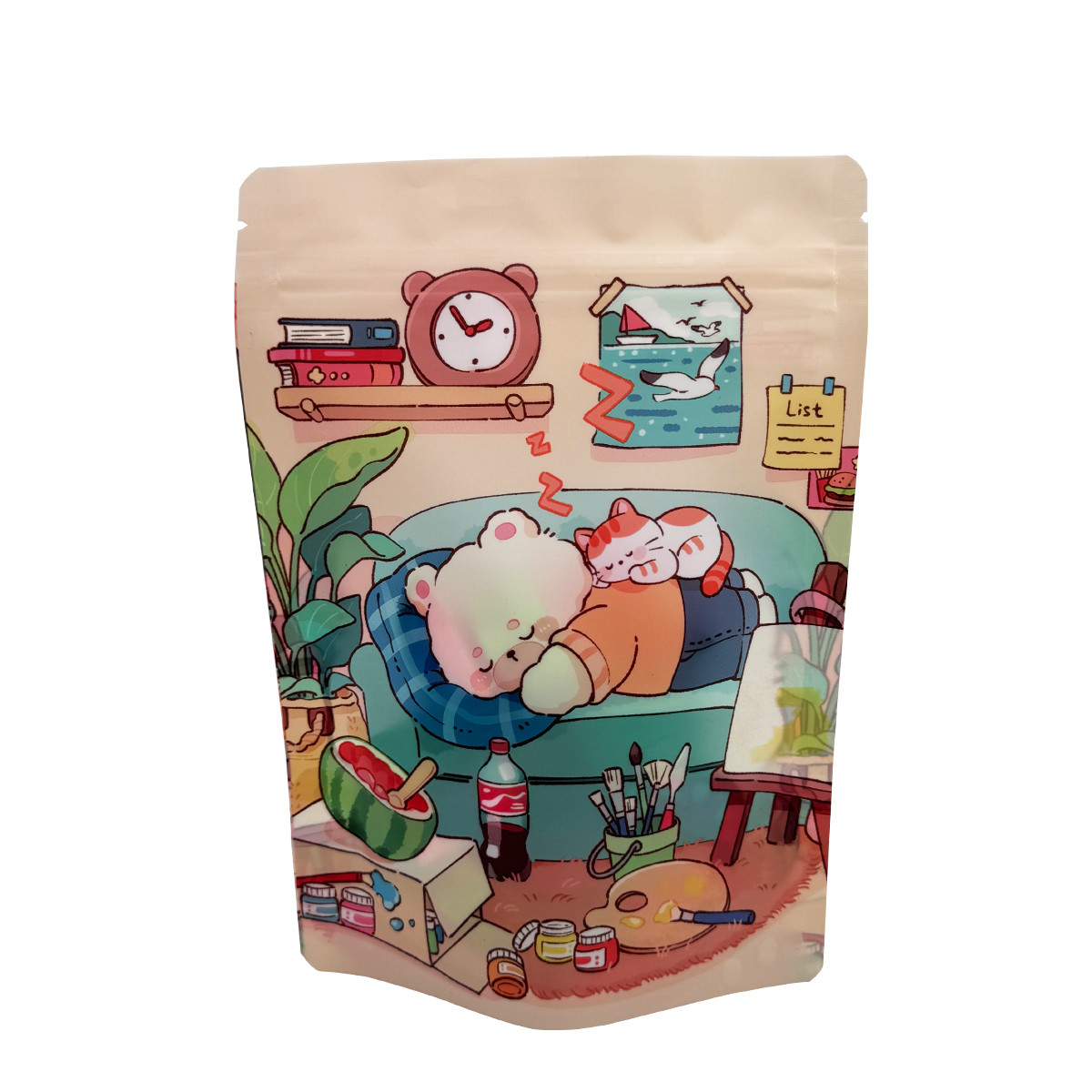 Quality Plastic Laminated Films Zipper Top Custom Packaging Stand Up Pouches With Matte for sale
