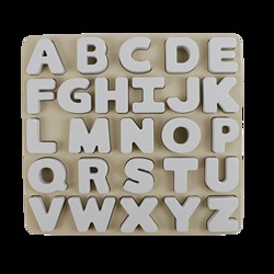 Quality Food Grade Kids Silicone Puzzle With Letters Alphabet Shape for sale