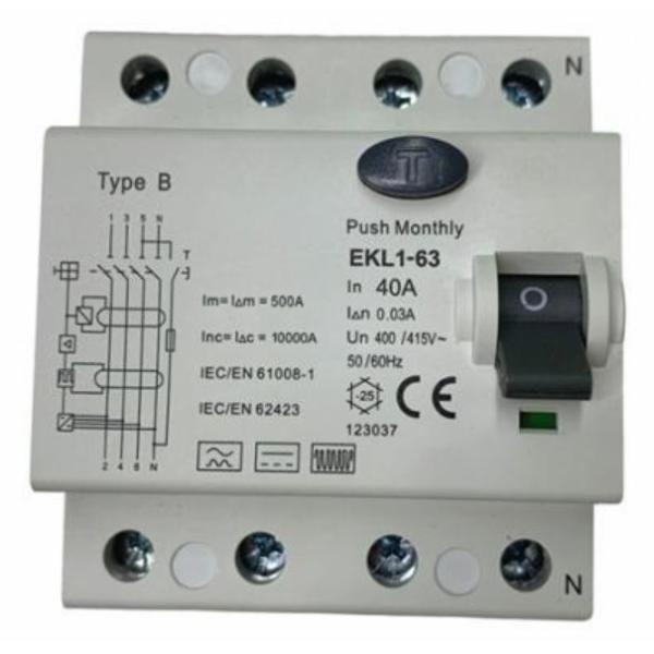 Quality RCCB 4 Pole Residual Current Circuit Breakers 40A 63A 230V 400V 0.03mA for sale