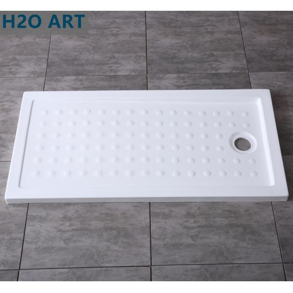 Quality 90mm Diameter Waste Hole Rectangular Acrylic Shower Base Bathtub Tray with Full for sale