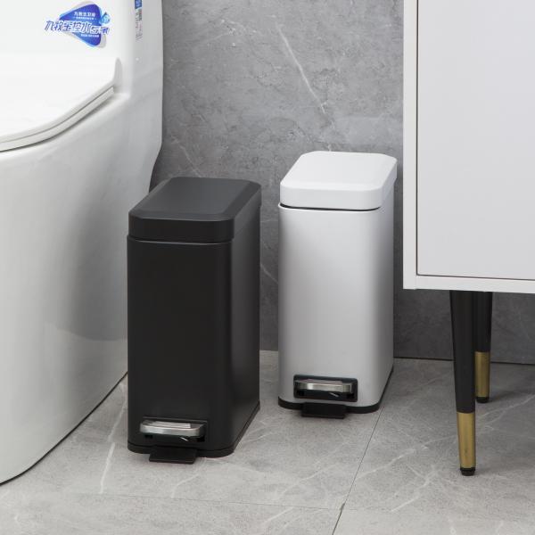 Quality Rectangular Foot Pedal 5L Stainless Steel Trash Can for Iron Material Waste Disposal Solution for sale