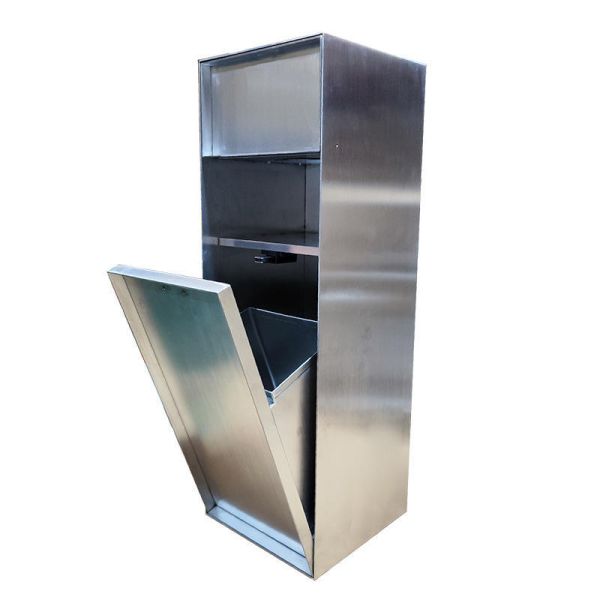Quality Dual Tier Metal Paper Towel Dispenser Recessed Bathroom Recessed Paper Towel Box Stainless Steel for sale