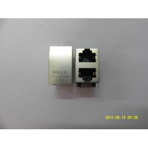 Quality Shield right Angle 2 x 1 dual Port RJ45 Ethernet Connector, 10/100/1000 BASE-TX for sale