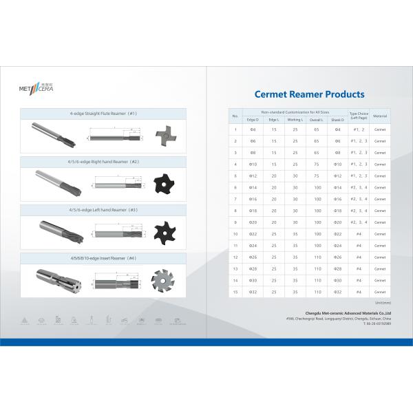 Quality High Efficiency Cermet Solid Cutting Tools 6 Edge Insert Reamer for sale