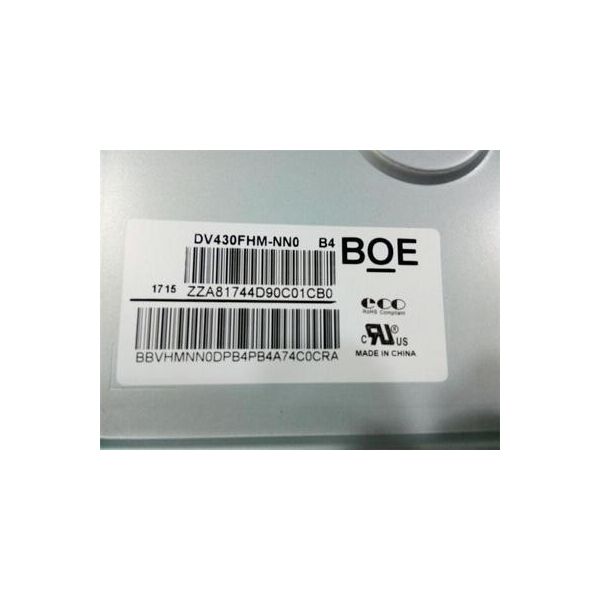 Quality BOE 43 Inch LCD Display Screen with 400cd/m2 Brightness 1920*1080pixels Resolution and 51PIN Connector for Advertisement Player for sale