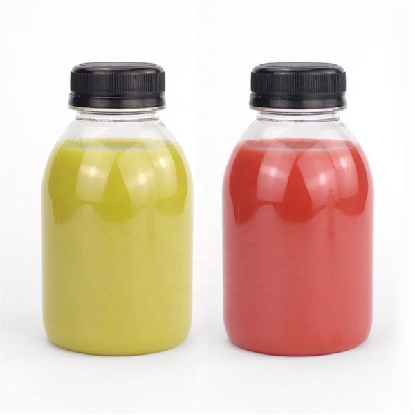 Quality Empty Airtight 250ml Plastic Juice Bottles Round PET With Cap for sale