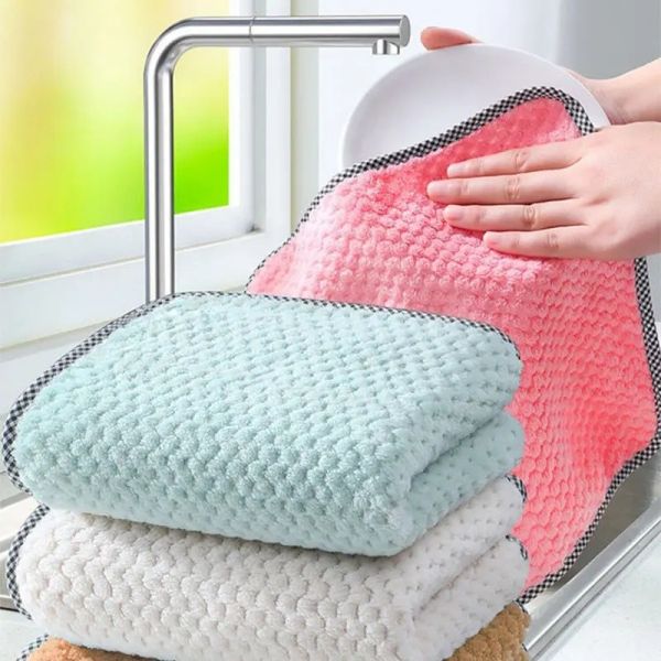 Quality Stainless Steel Microfiber Kitchen Cleaning Cloth 25x25cm for sale