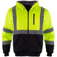 China 280GSM Polar Fleece Safety Winter Hi Vis Waterproof Jacket EN20471 factory
