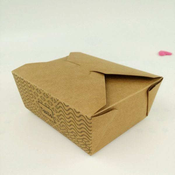 Quality Packaging Paper Takeaway Box Custom Logo Pe Coated Interior Grease Resistant for sale