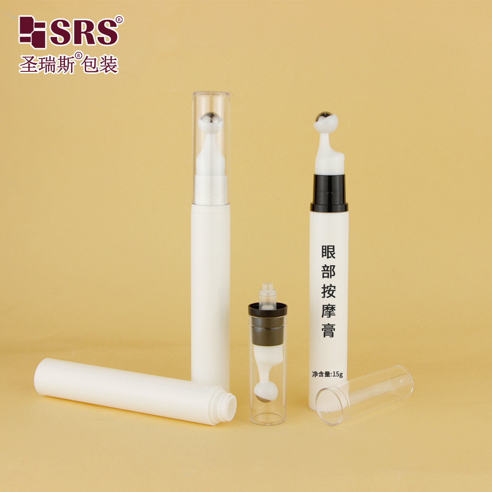 Quality A0031 5ml 10ml 12ml 15ml AS PP Airless Empty Pump Pressing Roller Ball Bottle for sale