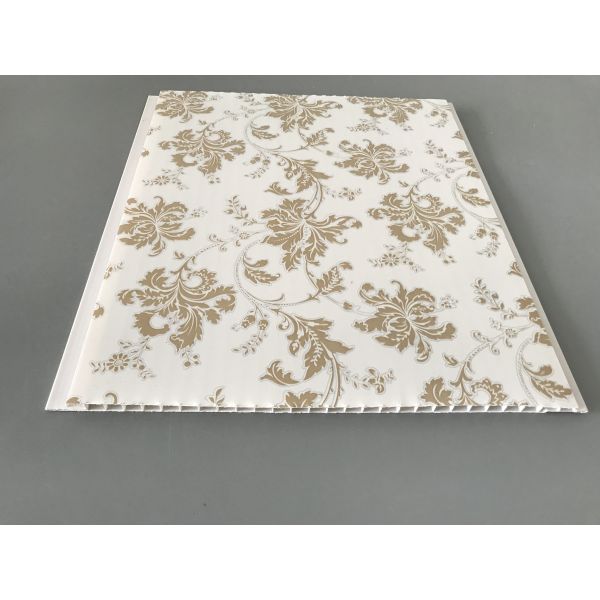 Quality 10 Inch Gold Leaf Ceiling PVC Panels Easy to Connect For Wall and Ceiling for sale