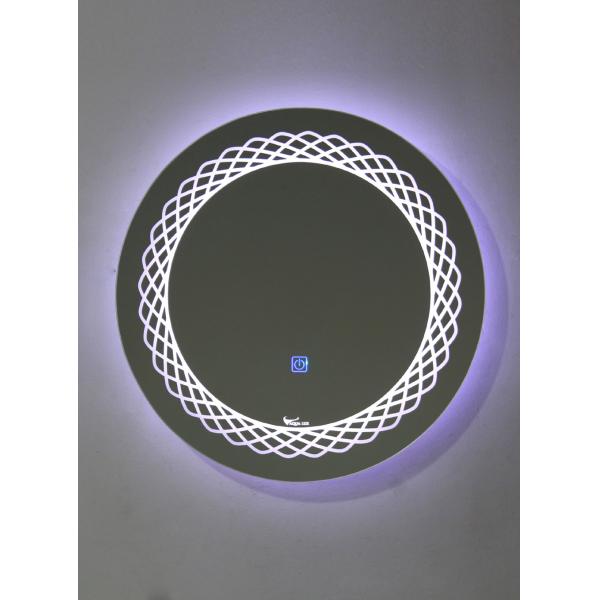 Quality Smart Bathroom Sink Mirror With Touch Sensor Switch Round LED Interlaced Light for sale