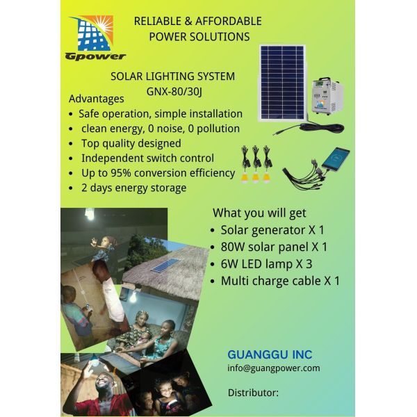Quality Lithium Battery SHS Rural Solar System 80W Solar Lighting System for sale