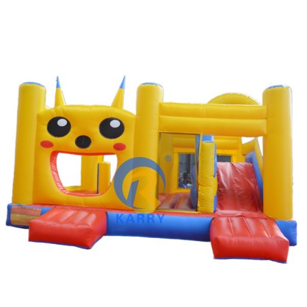 Quality OEM Accepted Design Pikachu Inflatable Bouncer Air Water Slide Jumping Bouncy for sale