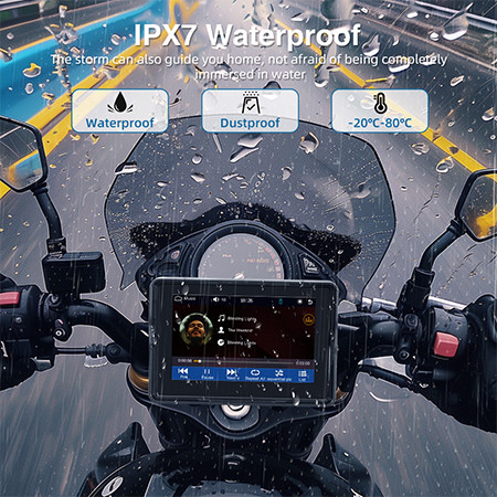 Quality Wireless Carplay Motorcycle Android Auto GPS Navigation Screen with 5 Inch touch for sale