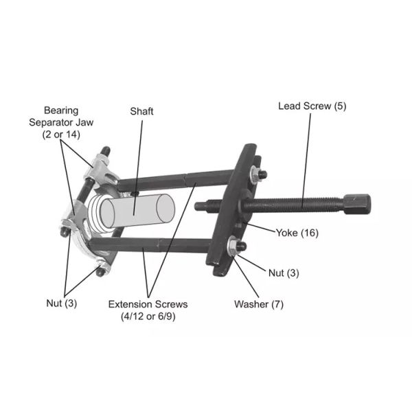 Quality 14Pcs Bar Type Long Jaw Wheel Bearing Hub Puller Tool for sale