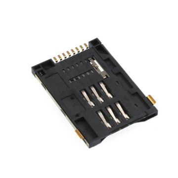 Quality 2.2mm Height Micro Sim Card Connector Sockets 8 Pin Push Extended Type for sale