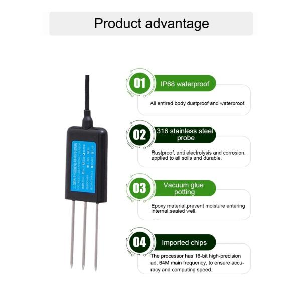 Quality VWC Moisture Temperature Conductivity EC Probe 70mm Length for Soil Moisture for sale