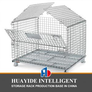 Quality B42 Storage Cage For Logistics Warehousing ASRS Foldable Wire Mesh Container for sale