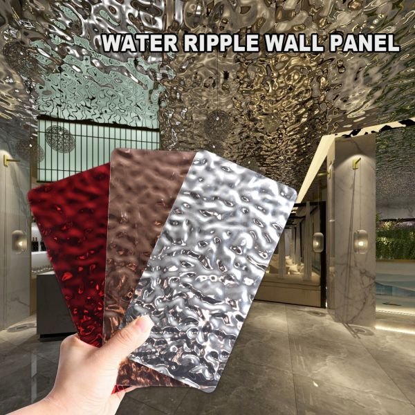 Quality 3D Water Ripple Series KTY Club Ceiling & Wall 5mm/mm Decorative Board Bamboo Charcoal Wall Board for sale