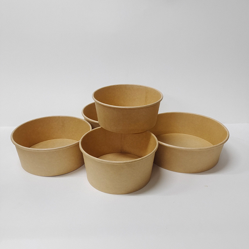 Disposable Round Rectangular Kraft Paper Bowl Soup Salad Bowl