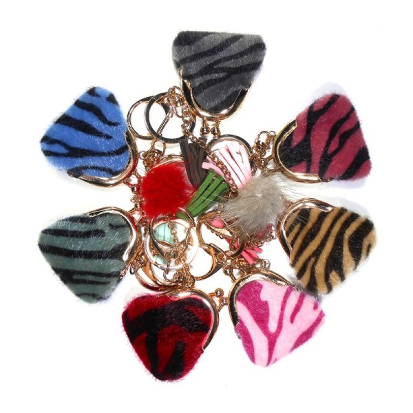 Quality Personalised 2cm Fur Coin Bag Keychain Brass Plating For Women for sale
