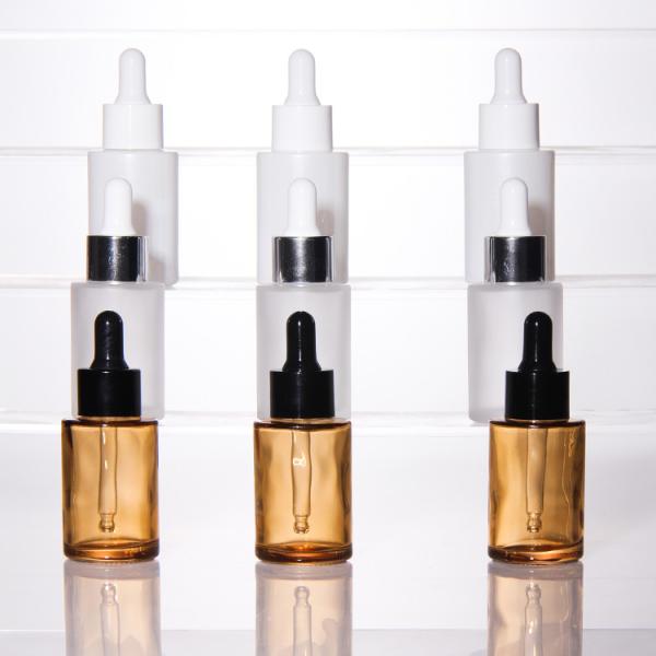 Quality Empty 15ml 30ml Frosted Glass Face Oil Serum Bottle Packaging Glass Pump Cosmetic Serum Oil Dropper Bottle for sale