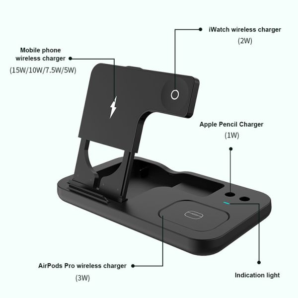 Quality Magnetic Qi 10W Custom Wireless Charger Stand Multi Function 3 In 1 for sale