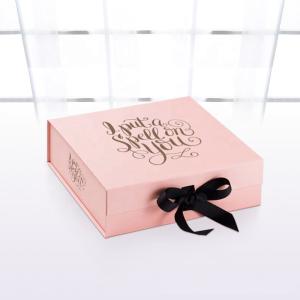 Quality Foldable UV Coating ODM Flat Pack Cardboard Boxes With Ribbon for sale
