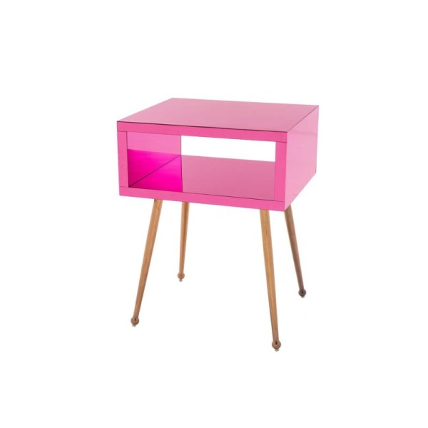 Quality Peach Color Mirror Coffee Bedside Table 17.91inch Width Long Time Using for sale