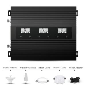 Quality 80dB Gain Multi Band Cell Phone Signal Booster 800MHz 900MHz 1800MHz for sale
