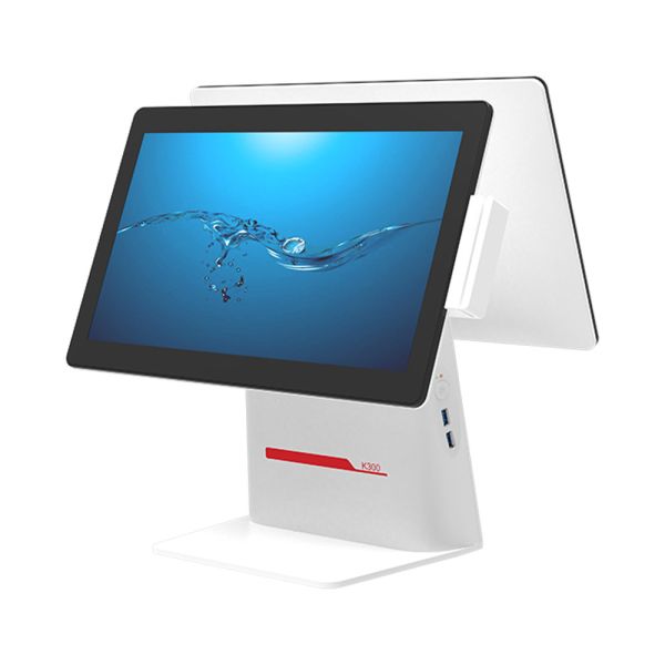 Quality White 15.6 Inch Rfid Pos Systems Android Two Screens With Wifi for sale