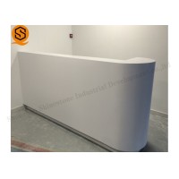 Quality Antipollution White Small Reception Desk With Modified Acrylic Material for sale