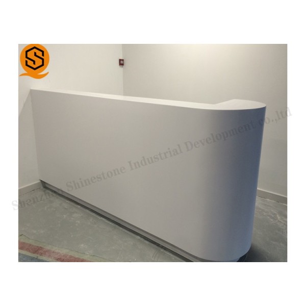 Quality Antipollution White Small Reception Desk With Modified Acrylic Material for sale