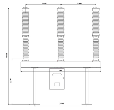 LW36A-145 145kV 132kV High voltage 3 pole Outdoor pole mounted SF6 Circuit Breaker