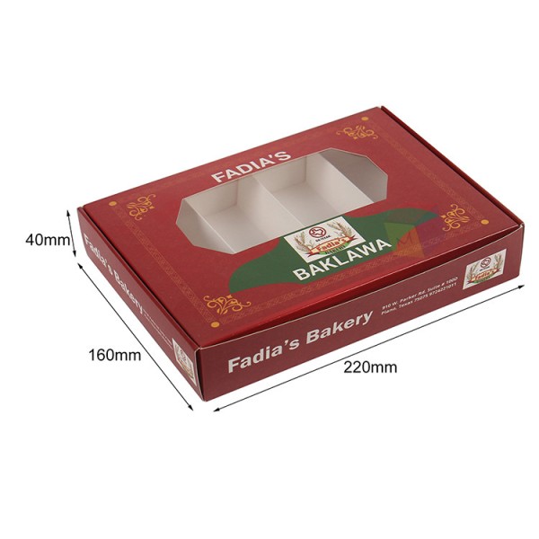 Quality Custom Printed Paperboard Pastry Cookie Box with Dividers Custom Order Clear for sale