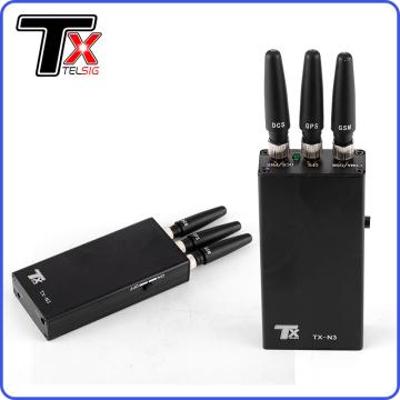 Quality Handheld GPS Signal Jammer Cell Phone Blocker 3 Antenna Durable For GSM for sale