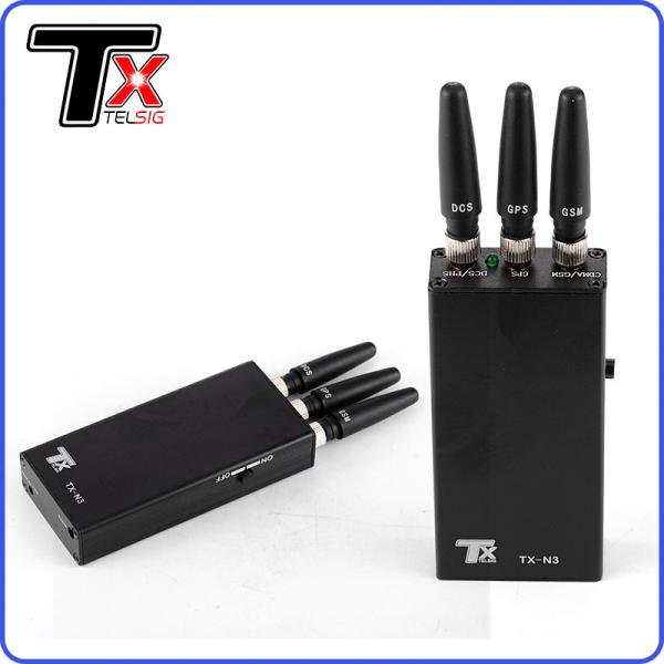 Quality Handheld GPS Signal Jammer Cell Phone Blocker 3 Antenna Durable For GSM for sale