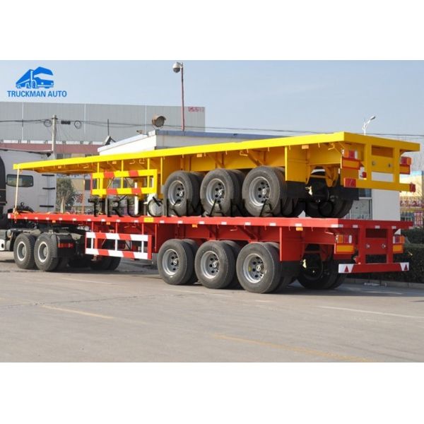 Quality Mn Steel Flatbed Container Trailer , Semi Storage Containers In 60 Tons Loading for sale