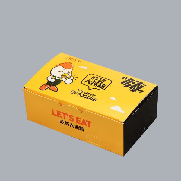 Quality Small Cube Fried Chicken Takeaway Kraft Paper Snack Boxes With Window for sale