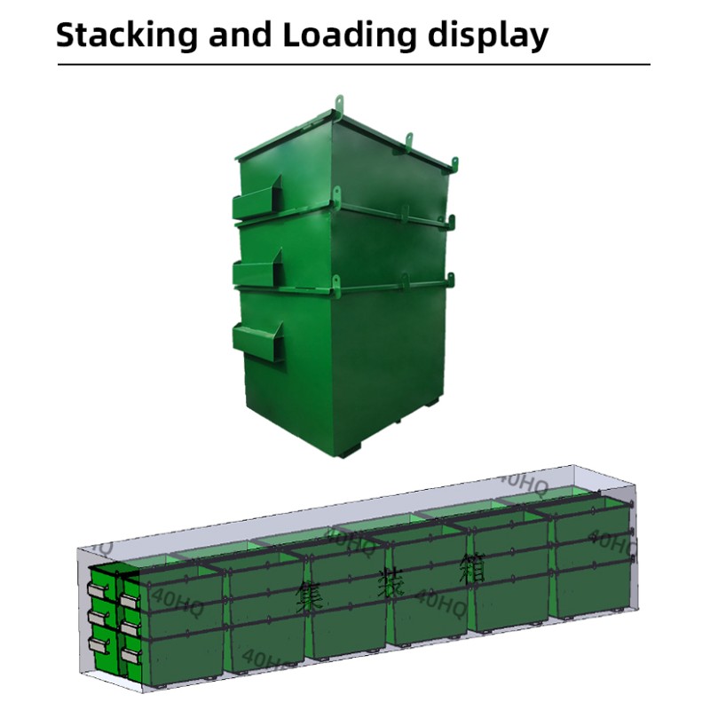 Front lift bin in operational environment