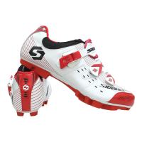 Quality Auto Lock Waterproof Cycling Footwear Red And White Fit Wide Range Of Foot for sale