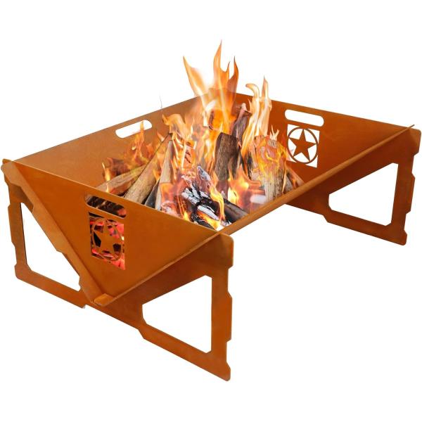 Quality Black Metal Fire Pit BBQ Stove Outdoor Bonfire Weathering Steel Wood Burning Fireplace for sale